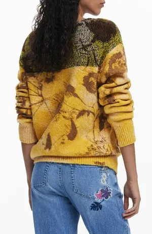 Desigual Floral Pattern Crewneck Sweater