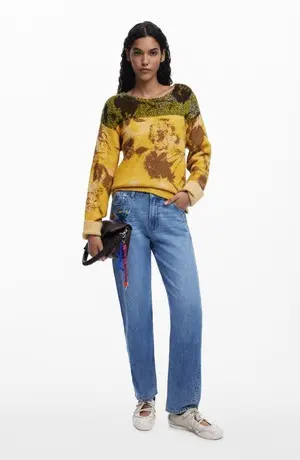 Desigual Floral Pattern Crewneck Sweater