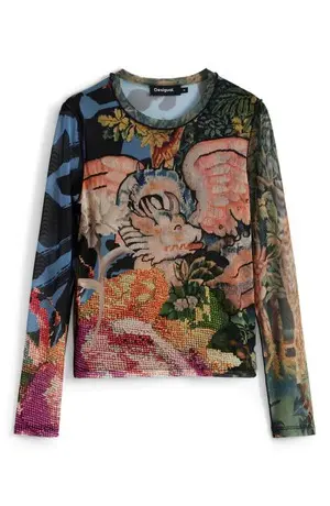 Desigual Long Sleeve Crop T-shirt