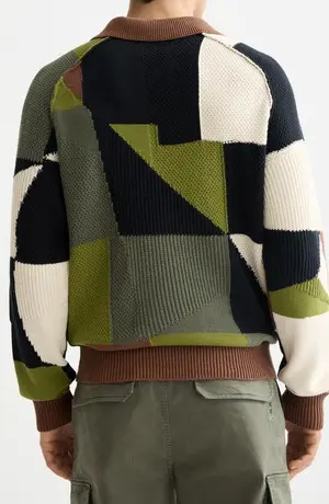 Scotch & Soda Patchwork Polo Sweater