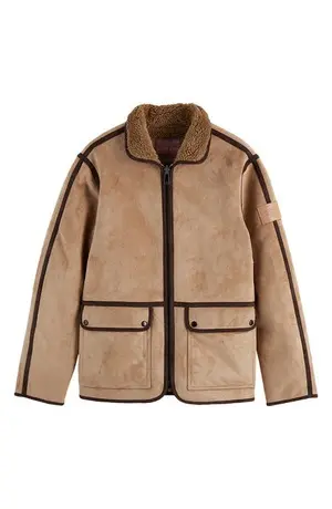 Scotch & Soda Reversible Faux Shearling Coat
