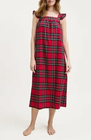 PETITE PLUME Imperial Tartan Nightgown - Red