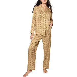 PETITE PLUME Dot Print Silk Pajamas