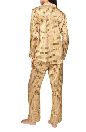 PETITE PLUME Dot Print Silk Pajamas