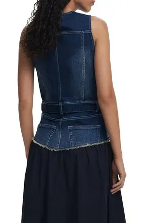 Desigual Sleeveless Mixed Media Midi Dress