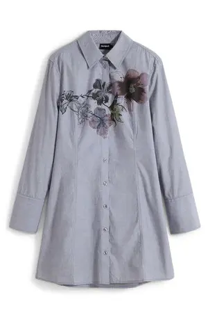 Desigual Floral Long Sleeve Shirtdress