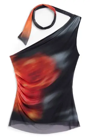 Desigual Tie-neck One-shoulder Top