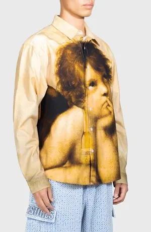 PLEASURES Cherub Cotton Button-up Shirt