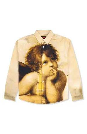 PLEASURES Cherub Cotton Button-up Shirt