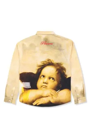 PLEASURES Cherub Cotton Button-up Shirt
