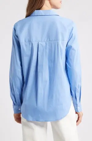 BEACHLUNCHLOUNGE Alden Rhinestone Shirt - Fresh Hydrangea