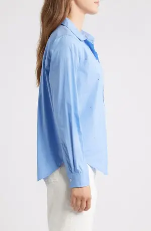 BEACHLUNCHLOUNGE Alden Rhinestone Shirt - Fresh Hydrangea