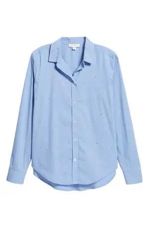 BEACHLUNCHLOUNGE Alden Rhinestone Shirt - Fresh Hydrangea