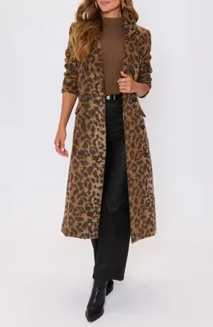 VICI Animal Print Double-breasted Coat