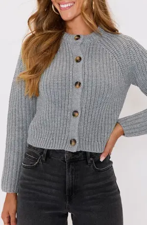 VICI Aurora Crewneck Cardigan - Grey