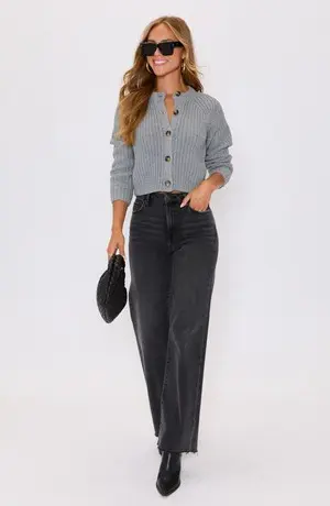 VICI Aurora Crewneck Cardigan - Grey