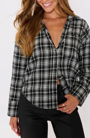 VICI Plaid Button-up Shirt