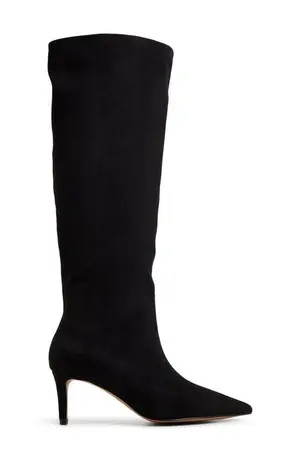 Aldo Pointed Toe Knee High Boots - Black