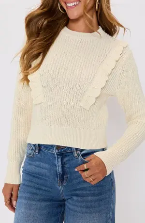 VICI Sable Ruffle Crewneck Pullover