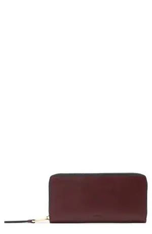 ALLSAINTS Leather Travel Wallet - Dark Red