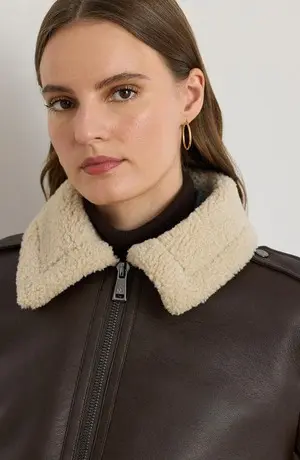 Ralph Lauren Faux Shearling Bomber Jacket - Circuit Br