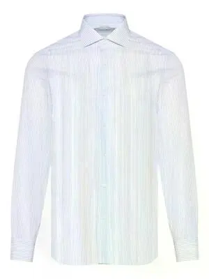 BARBA NAPOLI Striped Button-down Shirt - Blue