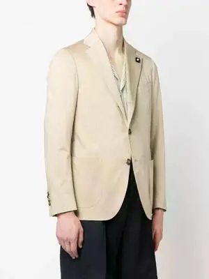LARDINI Satin-finish Single-breasted Blazer