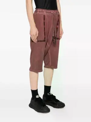 69 Elasticated-waistband Drop-crotch Shorts - Red