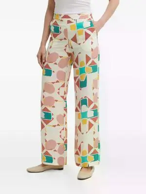 Ba&sh Geometric-print Straight Trousers