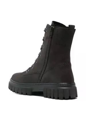 Gabor Lace-up Chunky-sole Boots - Grey