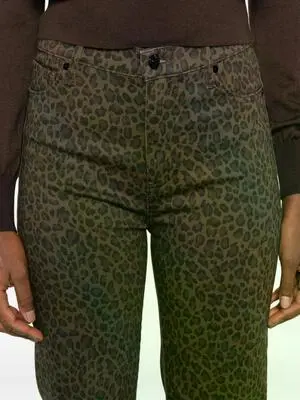 FRAME Leopard Print Straight Leg Jeans