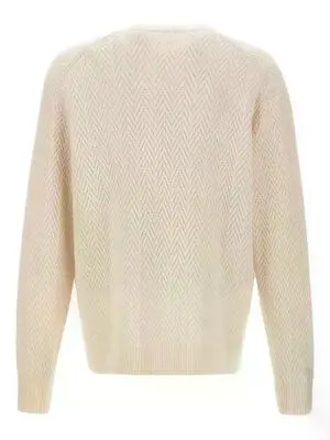 BOSS Herringbone Knit Crew-neck Sweater