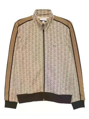 Lacoste Monogram Zip-up Sweatshirt - Neutrals