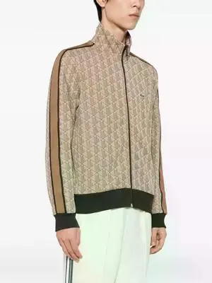 Lacoste Monogram Zip-up Sweatshirt - Neutrals