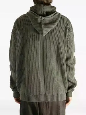 Rick Owens Ribbed Zip-up Hoodie - Grey