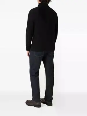 Belstaff Ribbed-knit Half-zip Sweater - Black