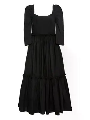 Cara Cara Puff-sleeve Tiered Dress