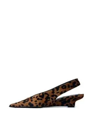TOTEME Wedge-heel Pony Hair Slingback Pumps