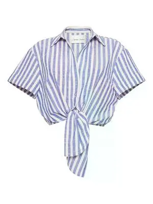 Cara Cara Striped Tie-front Top