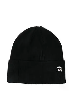 Karl Lagerfeld Logo Beanie - Black
