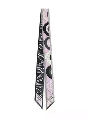 Emilio Pucci Geometric-pattern Silk Scarf - Black