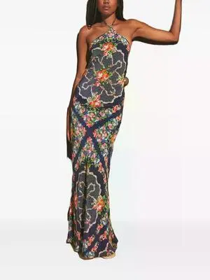 Cara Cara Andes Floral-print Maxi Dress - Blue