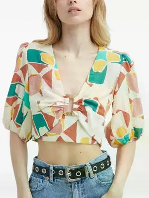 Ba&sh Aymar Abstract-print Crop Top