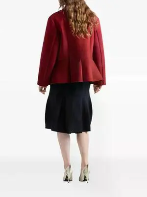 Prada Buttoned Scarf Bonded Jacket - Red