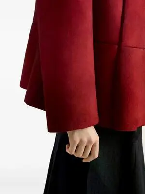 Prada Buttoned Scarf Bonded Jacket - Red