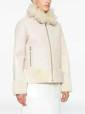 TWINSET Zip-front Jacket With Faux Fur Trim
