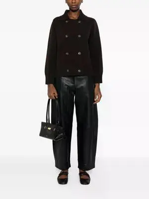 Alpha Studio Double-breasted Patch-pocket Cardigan