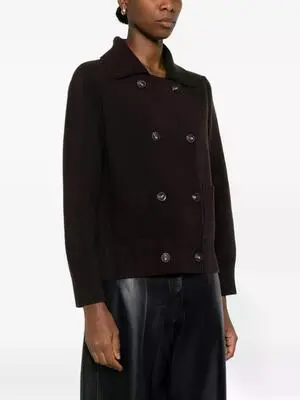 Alpha Studio Double-breasted Patch-pocket Cardigan