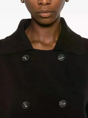 Alpha Studio Double-breasted Patch-pocket Cardigan