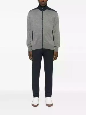 Paul & Shark Zip-front Panelled Cardigan - Grey
